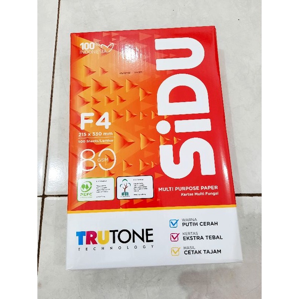 Jual Kertas HVS SIDU F4 80 gram isi 100 lembar | Shopee Indonesia
