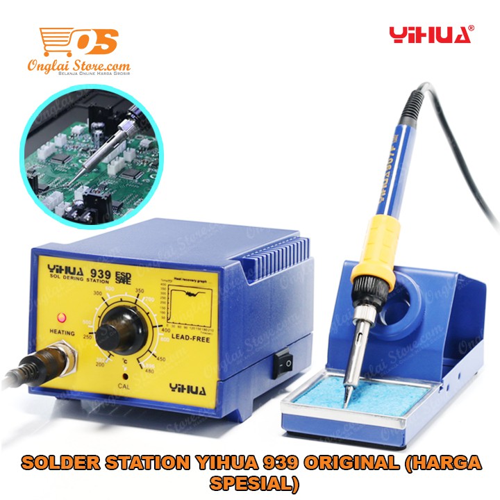 Jual Solder Station YIHUA 939 75W Soldering Iron Listrik 200-480 Celcius 220V-240V ORIGINAL ...