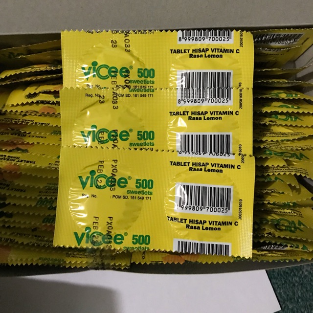 Jual Vicee Tablet Hisap Vitamin C Rasa Lemon Shopee Indonesia 6809