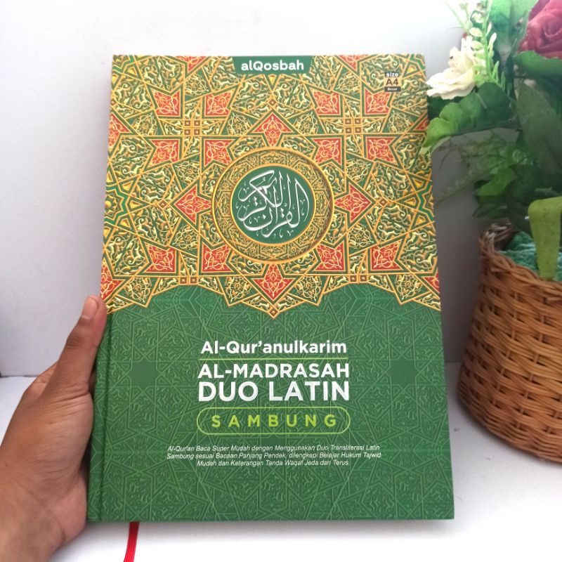 Jual Al Quran Lansia Al Madrasah Duo Latin Sambung Ukuran A4 Besar Terjemahan Dan Perkata Latin ...