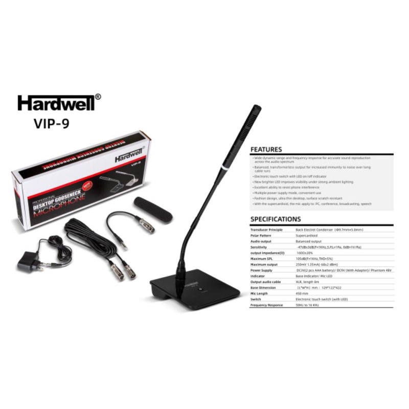 Jual Mic Meja Podium/Mic Panggil/Mic Hardwell VIP 9 | Shopee Indonesia
