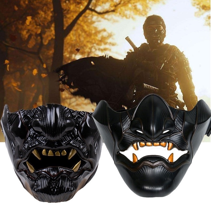 Jual Takerlama Game Ghost Oni Horror Mask Half Face Jin Samurai Cosplay ...