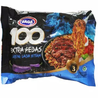 Jual GAGA Mie 100 Extra Pedas Mie Instant Goreng Lada Hitam level 3 ...
