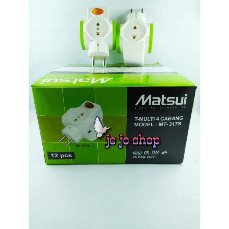 Jual Steker T multi kaki 2 Cabang 4 Matsui + Switch/Saklar | Shopee ...