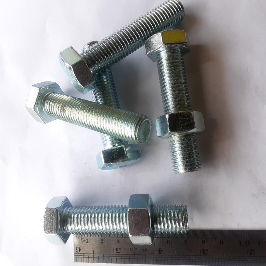 Jual BAUT MUR M16 X 70 PUTIH BMP M16X70 PANJANG 7CM 7 CM KUNCI 24 GALVANIZ GALVANIS | Shopee ...