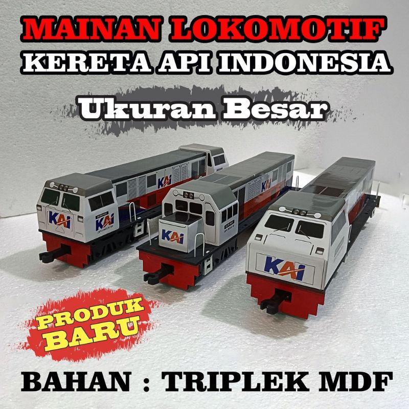 Jual Mainan Kereta Api Indonesia - Lokomotif Kereta Api Triplek MDF ...