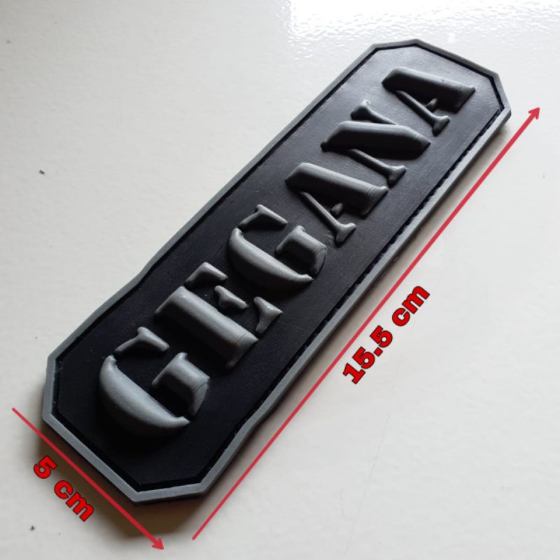 Jual patch rubber PVC logo tulisan GEGANA 3D timbul - rubber patch ...