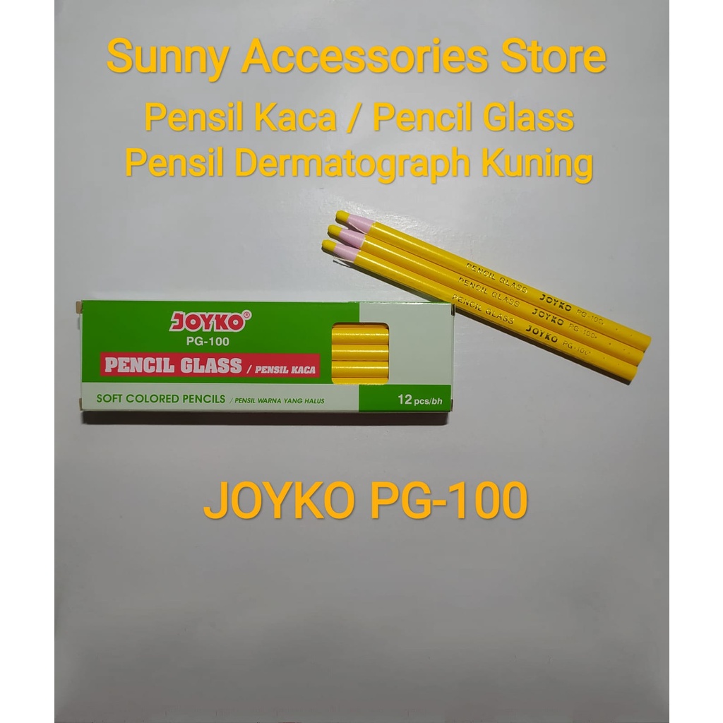 Jual Pensil Kaca Pencil Glass Pensil Dermatograph Kuning Joyko Pg