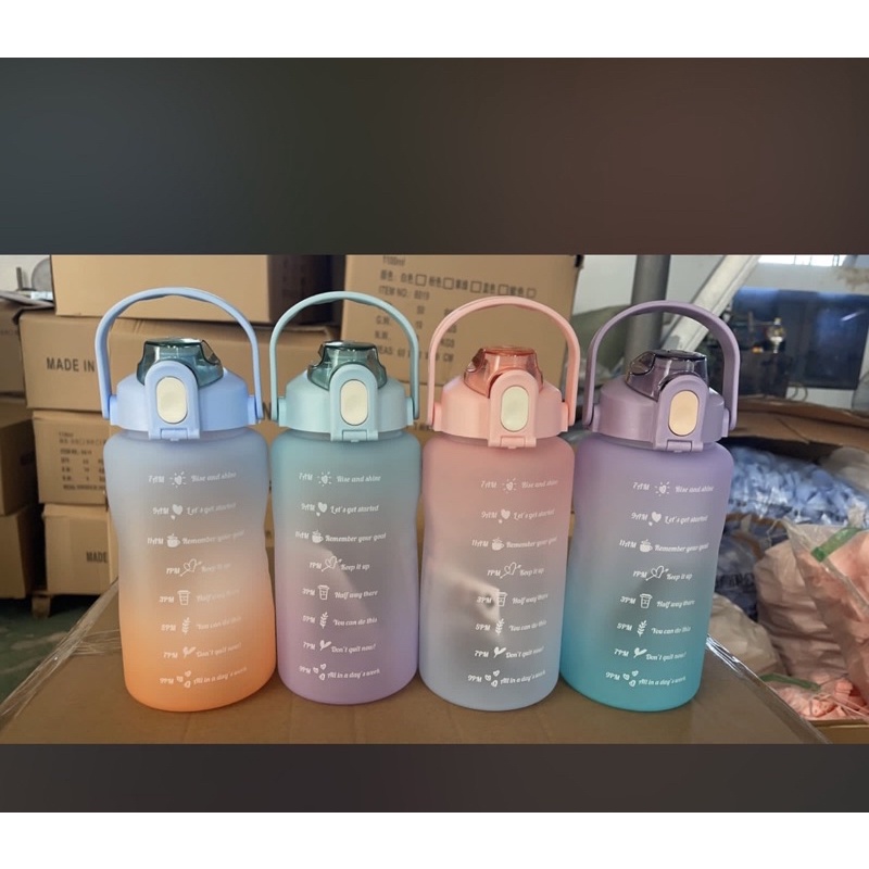 Jual BOTOL MINUM MOTIVASI 2 LITER BOTOL MINUM TRITAN PENANDA WAKTU ...