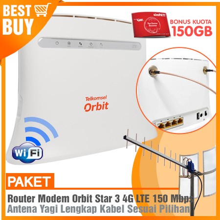 Jual Paket Router Modem Orbit Star 3 ZTE MF283U WIFI 4G LTE + Antena ...
