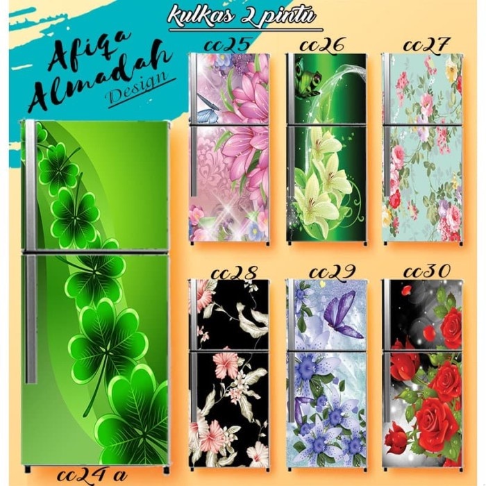 Jual Stiker kulkas 2 pintu motif bunga A5 - 2 pintu jumbo Indonesia ...