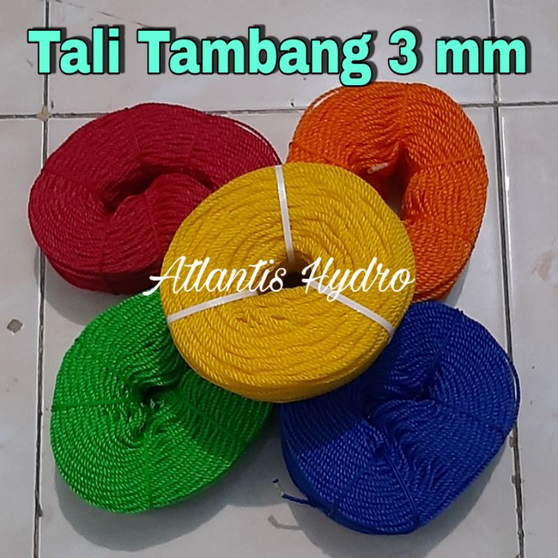 Jual Tali Tambang Plastik 3 mm / Tali Tampar / Tali Jaring ( 1Roll ) MURAH!!! - Biru | Shopee ...