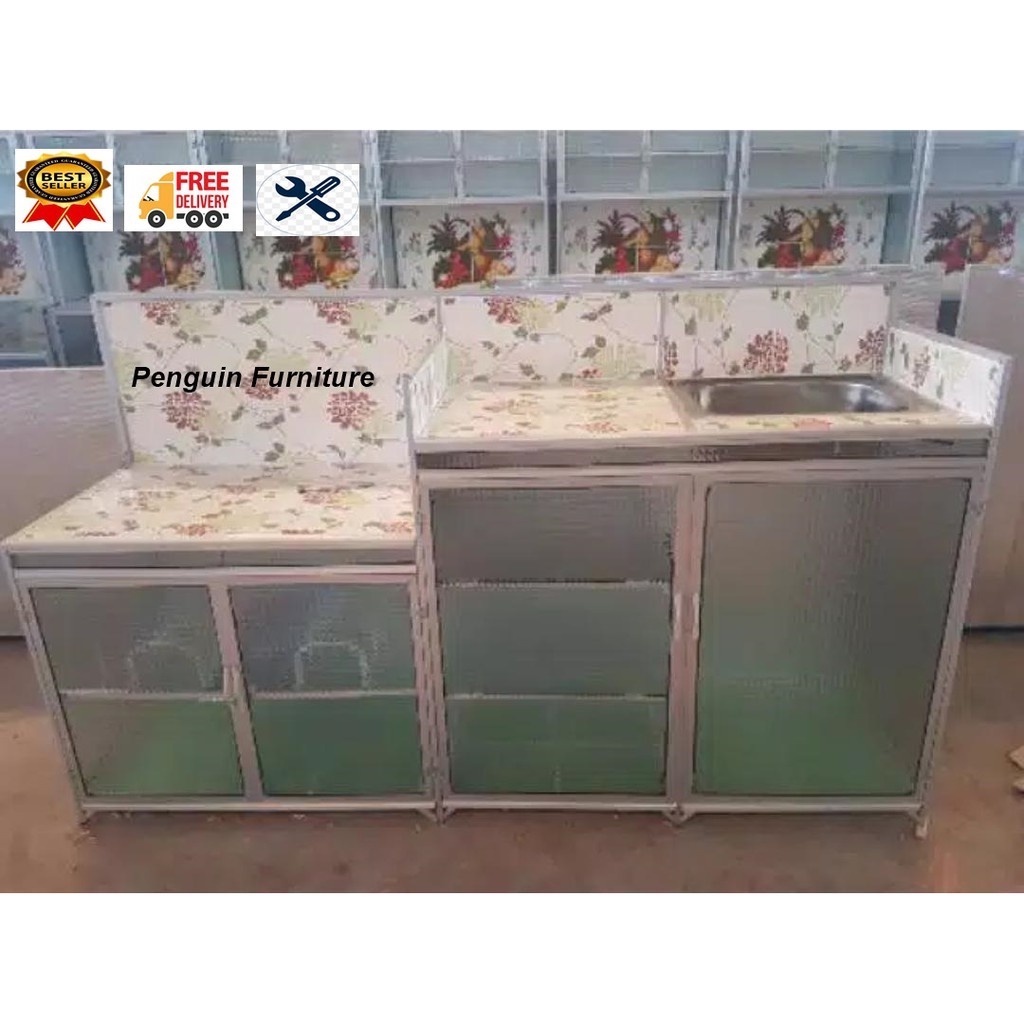 Jual rak cuci piring wastafel/rak wastafel 4 pintu/rak piring wastafel ...