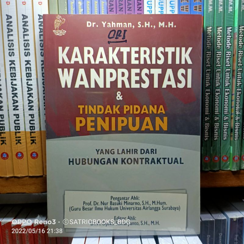 Jual KARAKTERISTIK WANPRESTASI & TINDAK PIDANA PENIPUAN - DR. YAHMAN ... Jual KARAKTERISTIK WANPRESTASI & TINDAK PIDANA PENIPUAN - DR. YAHMAN ...