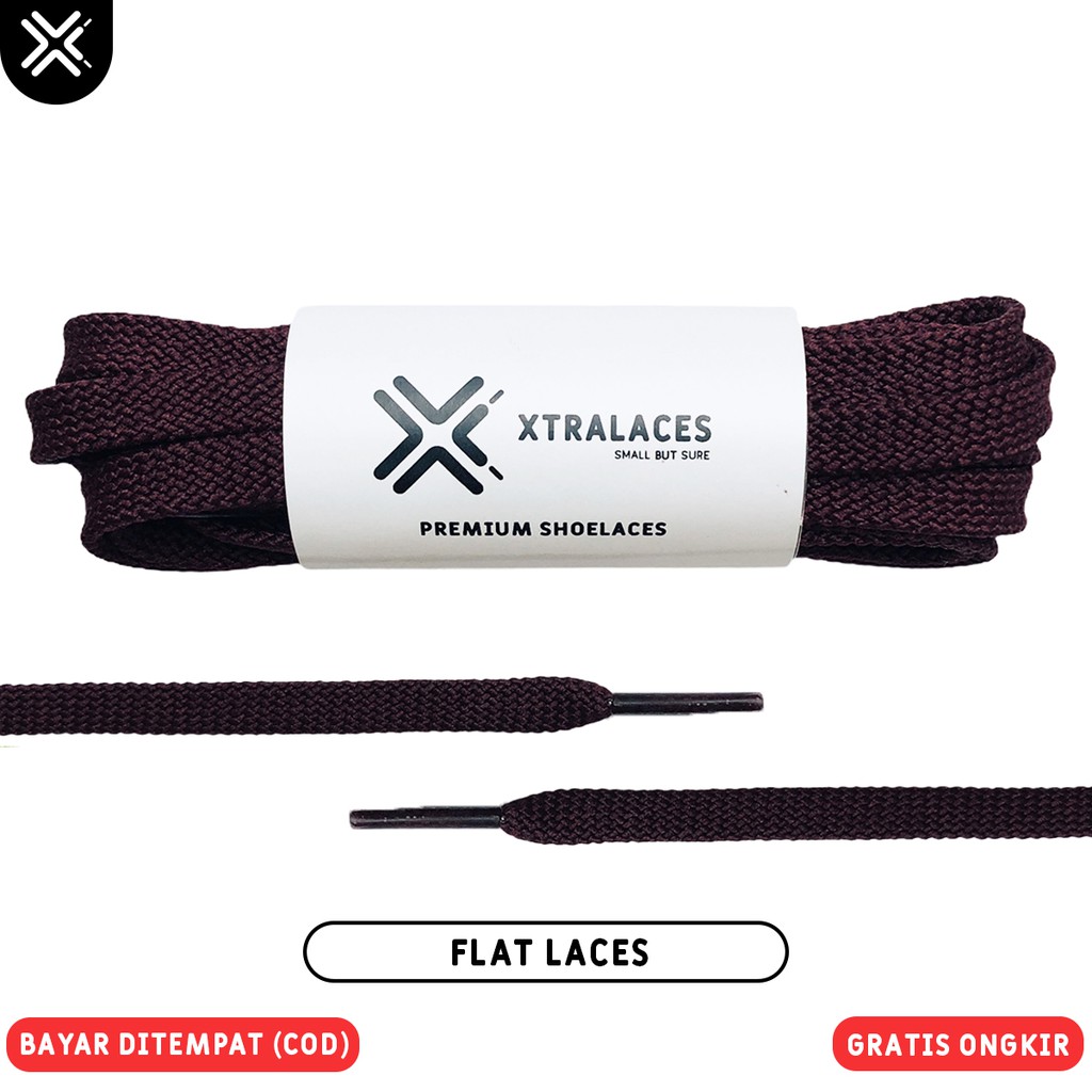 Jual TALI SEPATU GEPENG PREMIUM MAROON (FLAT LACES) | Shopee Indonesia