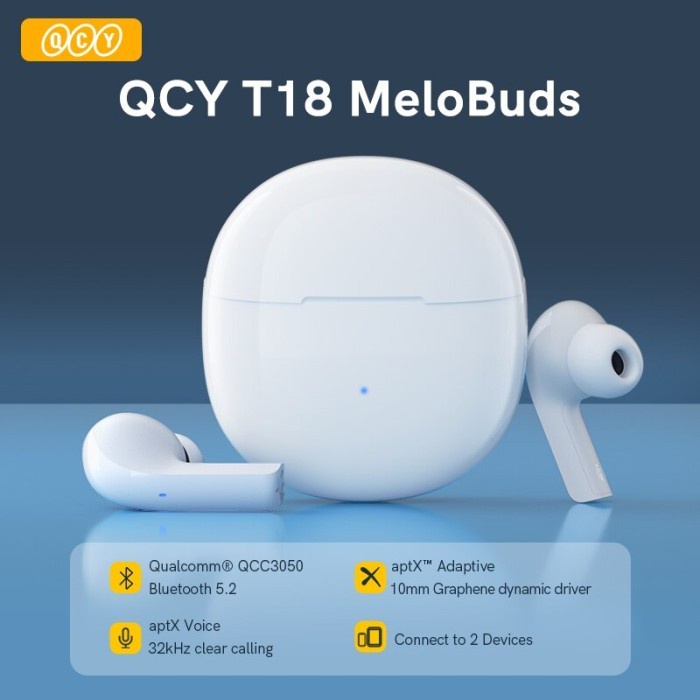 Jual QCY T18 TWS AptX Adaptive Snapdragon Sound Bluetooth v5.2 | Shopee Indonesia