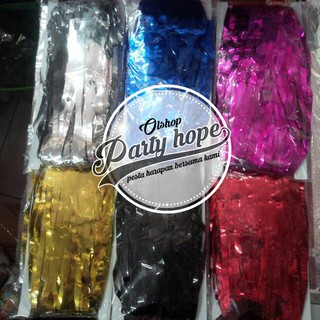 Jual tirai foil / tirai rumbai / foil curtain / backdrop foil / tirai ...