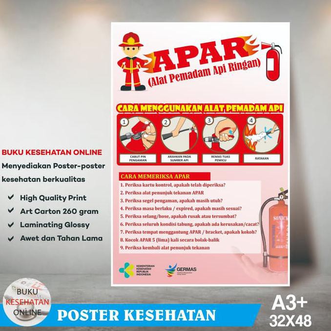 Jual Poster Kesehatan APAR (Alat Pemadam Api Ringan) - LAMINATING ...