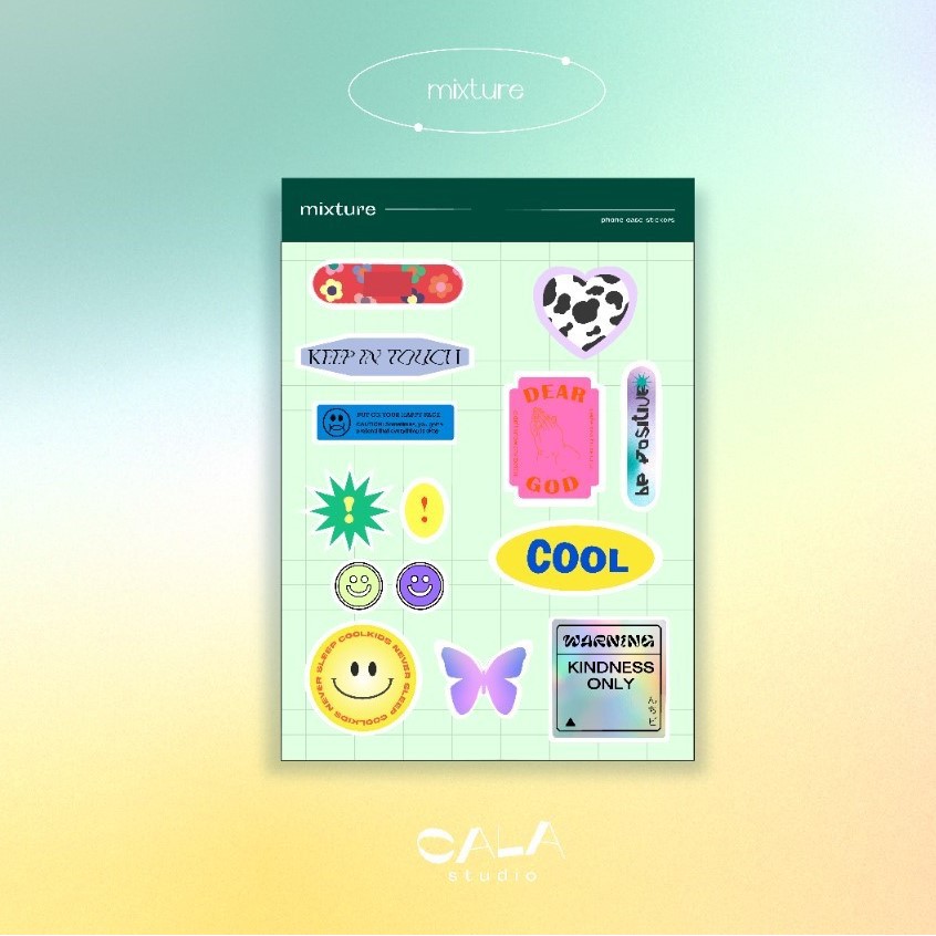 Jual Mixture Sticker A6 Sheet | Sticker Handphone HP Vinyl Waterproof ...
