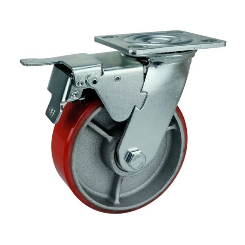 Jual Roda pu hd 6 inch heavy duty taiwan putar+rem (beban 300 kg ...