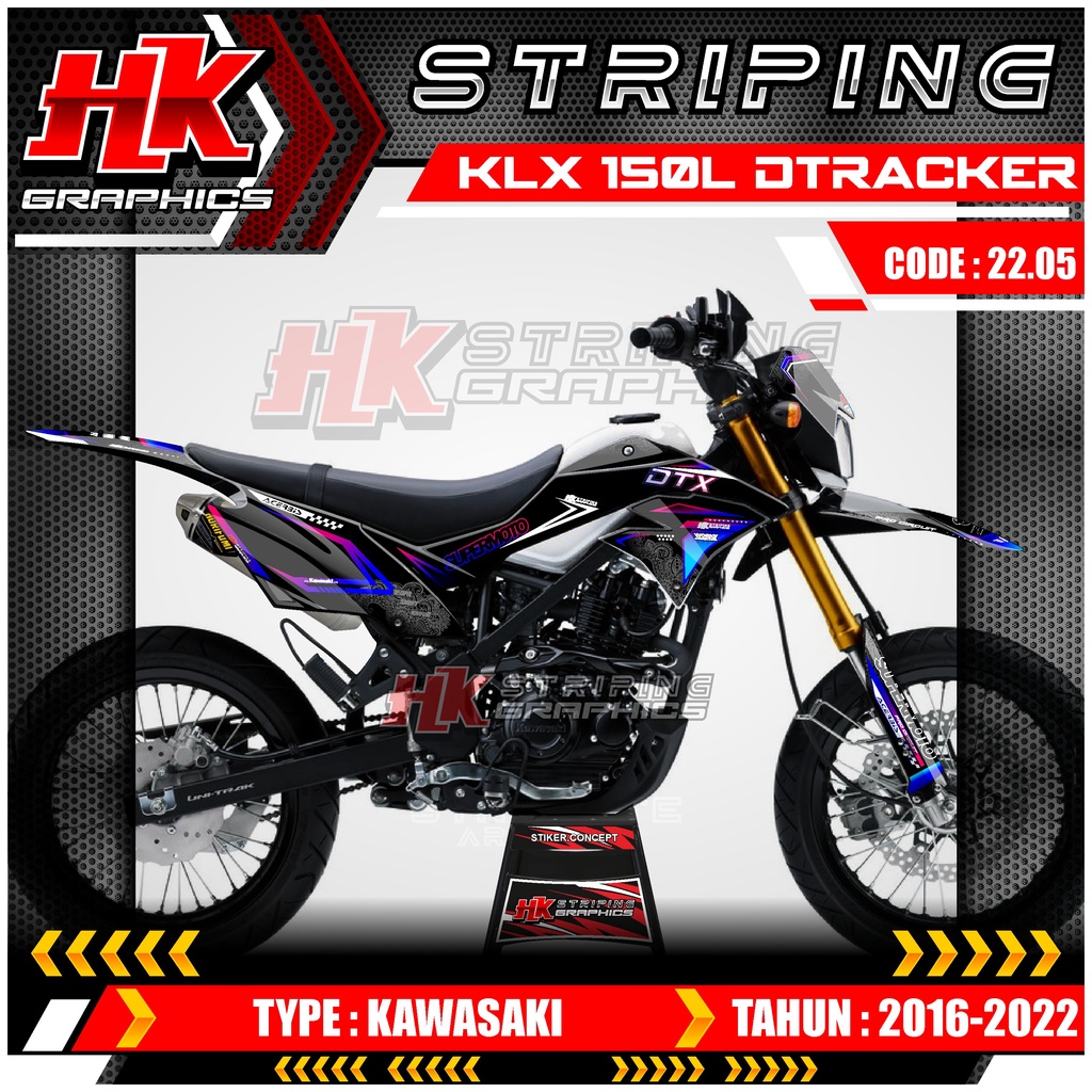 Jual Stiker Striping KLX Dtracker 150 SE Tahun 2016 Sampai 2022 Bahan ...