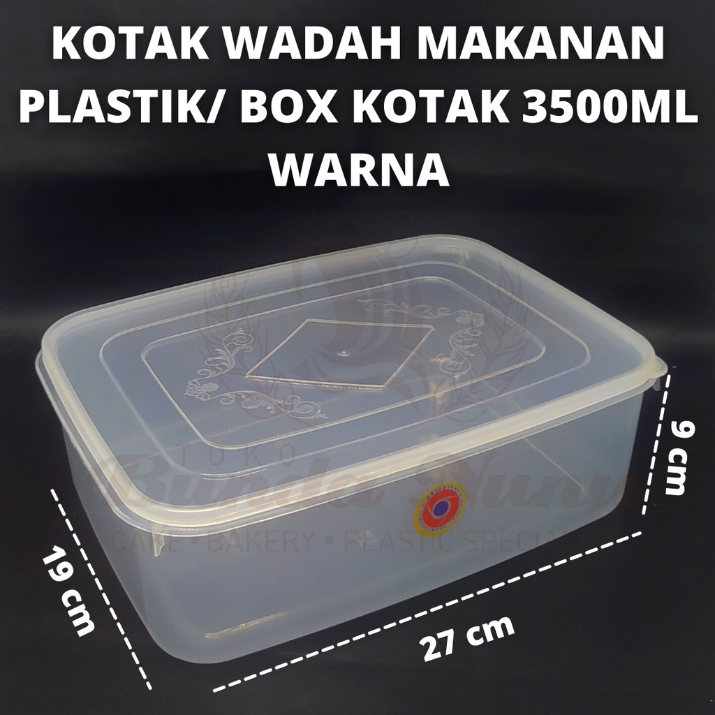 Jual Food Box 3500 ml Plastik/ Kotak Tempat Makanan/ Container Plastik ...