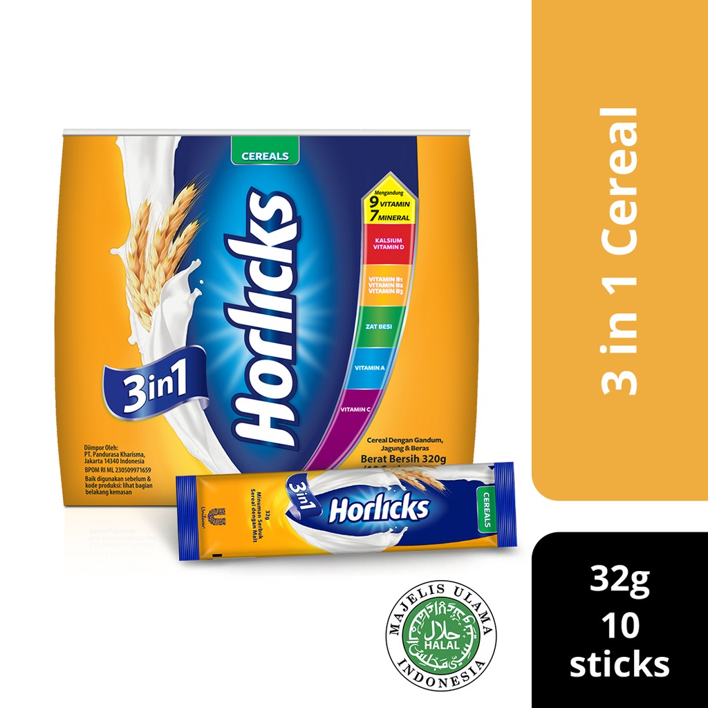 Jual Horlicks 3in1 Cereal 10x32g Minuman Sereal Malt Pouch | Shopee ...