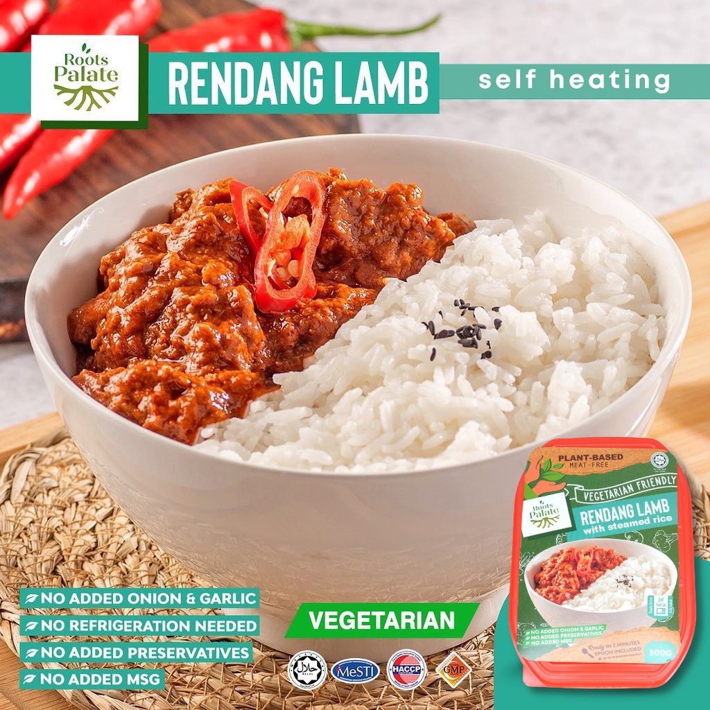 Jual Roots Palate Self Heating Instant Rice - Rendang Lamb Vegetarian ...