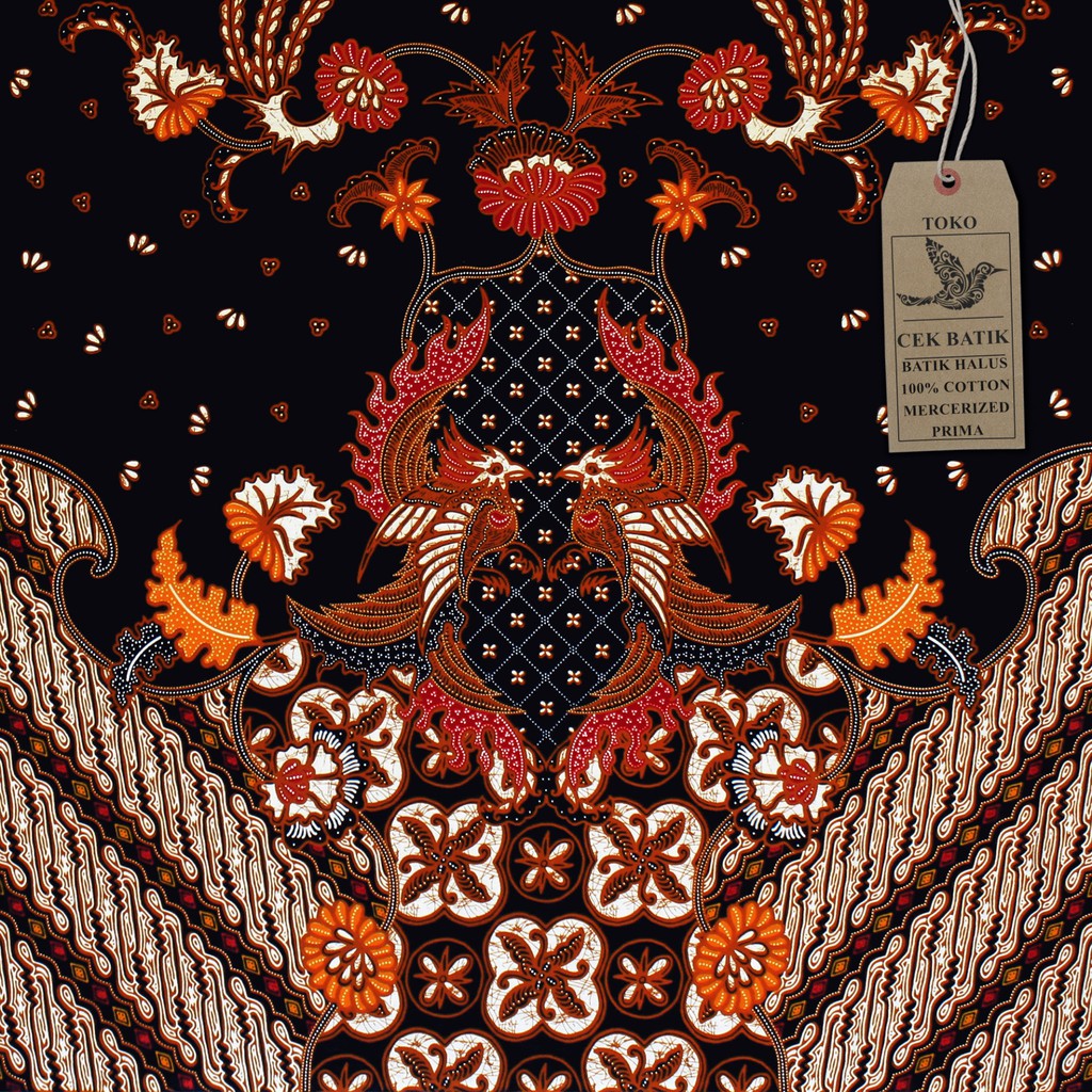 Jual kain batik - Motif Unik Spesial Burung Bunga Padi (Hitam) | Shopee ...