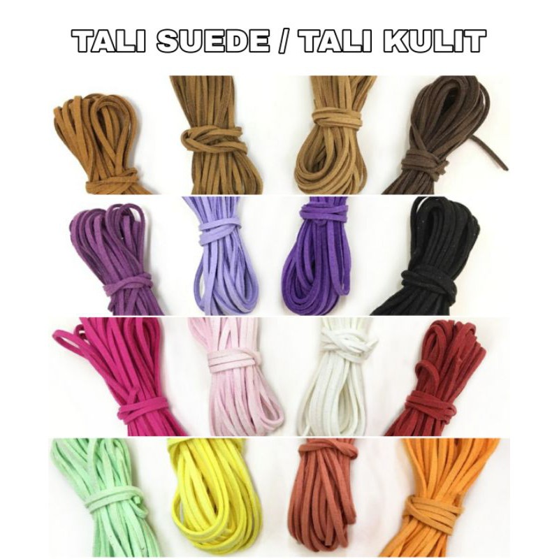 Jual 5 YARD - TALI SUEDE WARNA - TALI GELANG - TALI KULIT (TIDAK MELAR ...