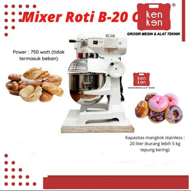 Jual OSSEL Mixer Roti B20 Mesin Mixer Roti 20 Liter Planetary Mixer B20 ...