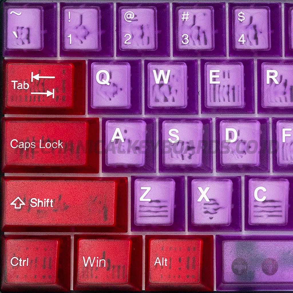 Jual Tai-Hao Translucent Atomic Purple Cubic PC Double Shot Keycap Set ...