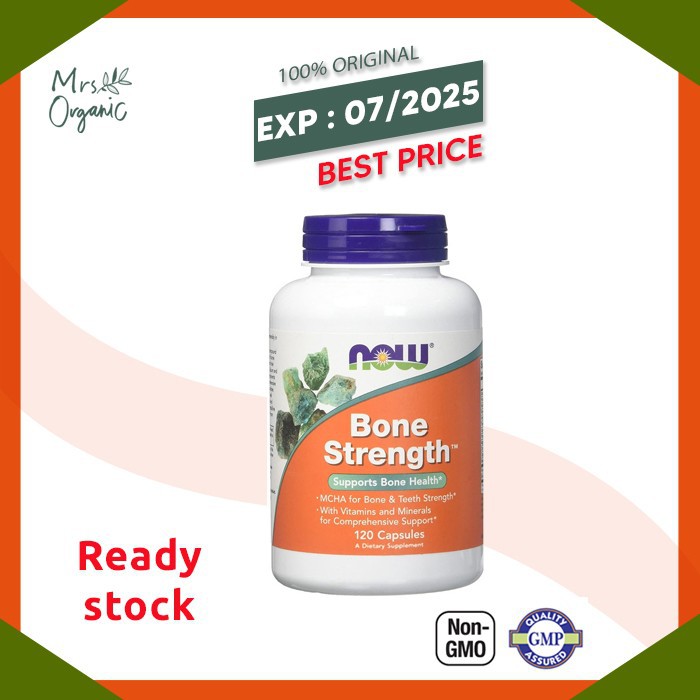 Jual NOW Bone Strength 120 Capsules - bone tulang calcium kalsium ...