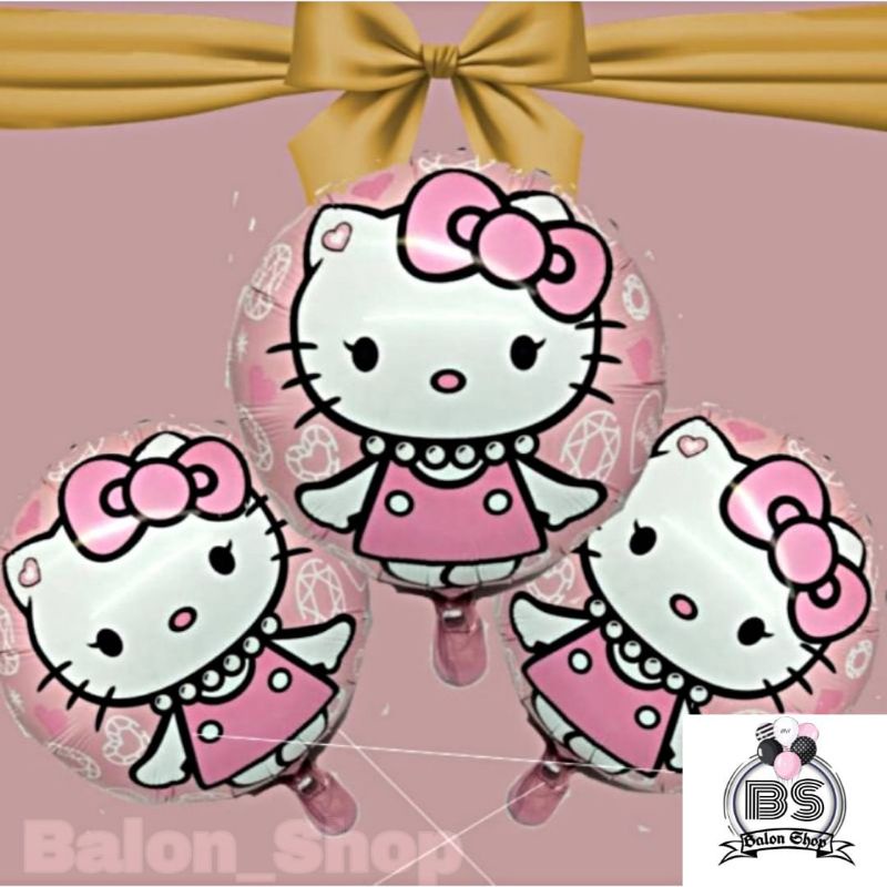 Jual BALON FOIL BULAT MOTIF HELLO KITTY / BALON KARAKTER (1PCS ...