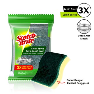 Jual 3M Scotch Brite Sponge Spons Cuci Piring Hijau Pack isi 5 ID-30P5 ...