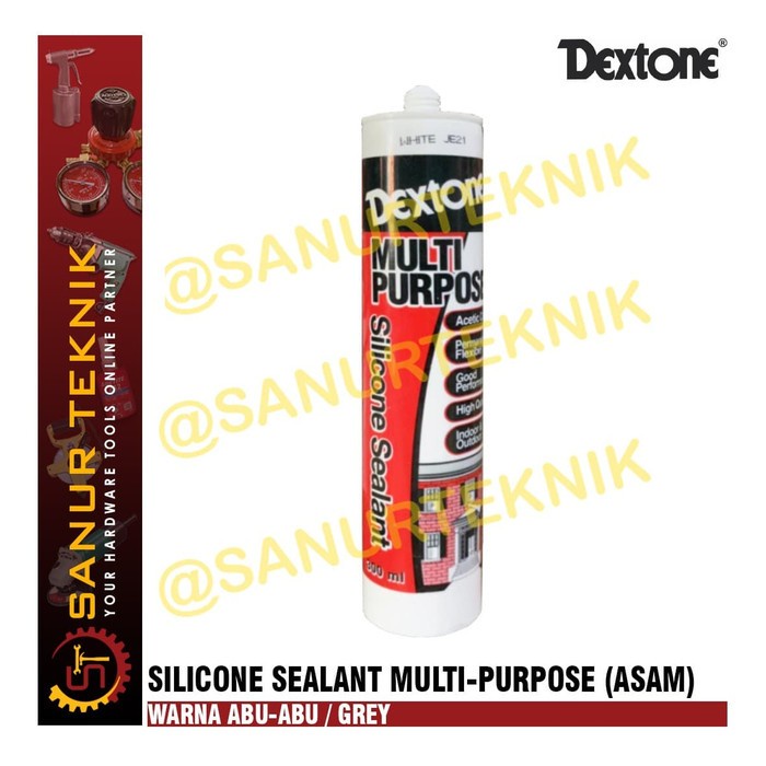 Jual DEXTONE Multi Purpose Silicone Sealant / Lem Silikon ABU GREY PER ...