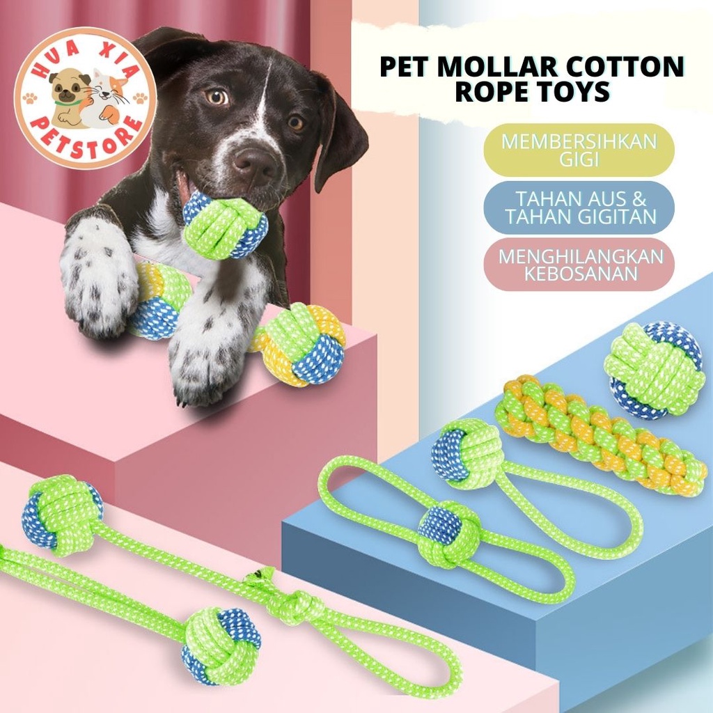 Jual Mainan Gigit Anjing Kucing Tali Tambang Dog Cat Pet Cotton Rope ...