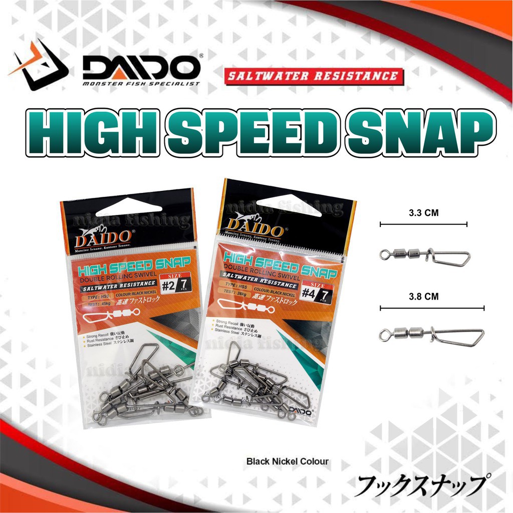 Jual Daido High Speed Snap Rolling Swivel - Snap dengan swivel | Shopee ...