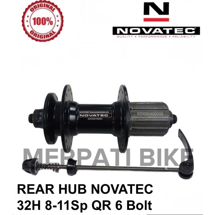 Jual Hub Freehub Novatec 32H QR 6 Baut 8-11 sp Sealed Bearing Belakang ...