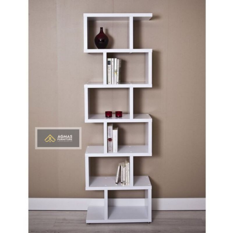 Jual rak buku minimalis modern, sekat ruangan partisi kayu solid ...