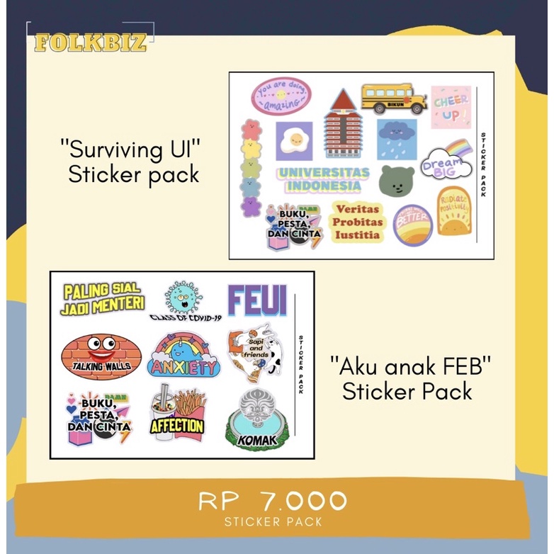 Jual Sticker universitas indonesia / UI Sticker Pack / Merchandise UI ...