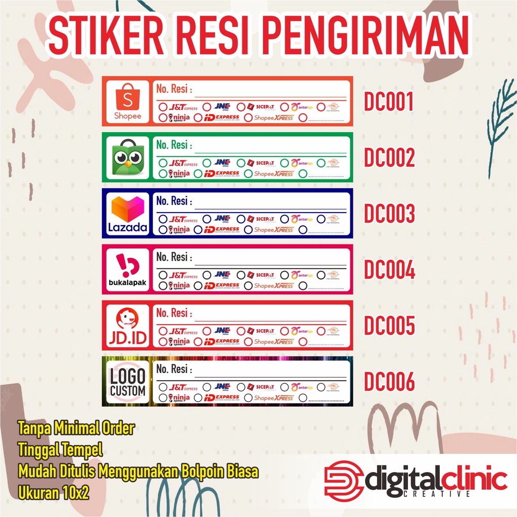 Jual Stiker Resi Stiker Pengiriman Label Resi murah berkualitas ...