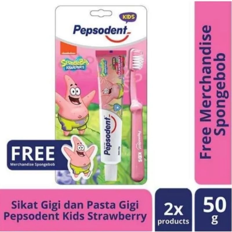 Jual Pasta Gigi dan Sikat Gigi Anak Pepsodent Kids Strawberry /Orange ...