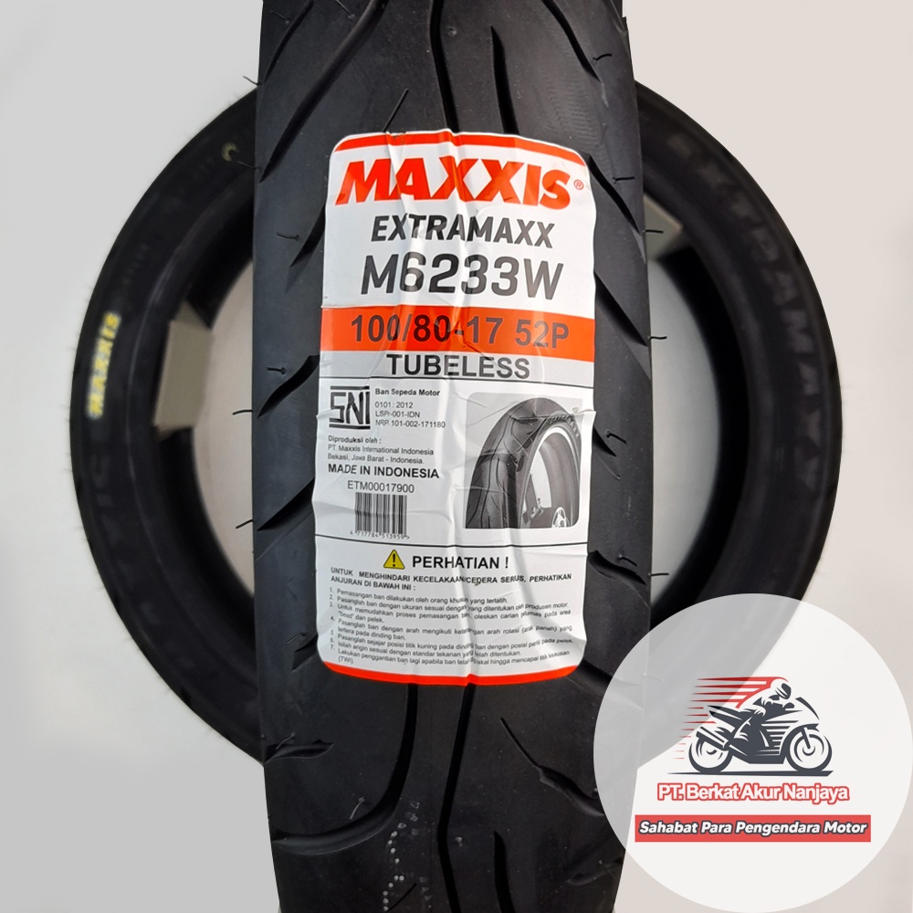 Jual Maxxis Extramaxx M6233W 100/80-17 Ban Motor Sport BONUS Pentil ...