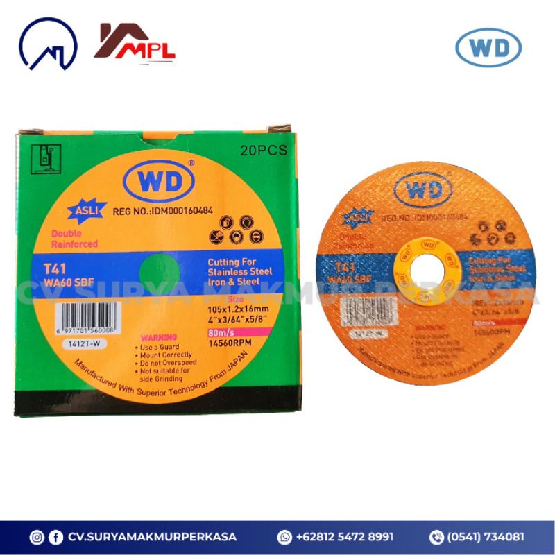 Jual Batu Potong Gerinda 4 Inch WD / Mata Gerinda 4" / Cutting Wheel WD ...