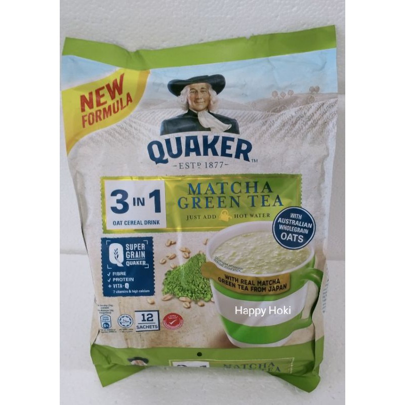 Jual QUAKER OATMEAL 3 IN 1 (MATCHA GREEN TEA) MALAYSIA Indonesia|Shopee ...