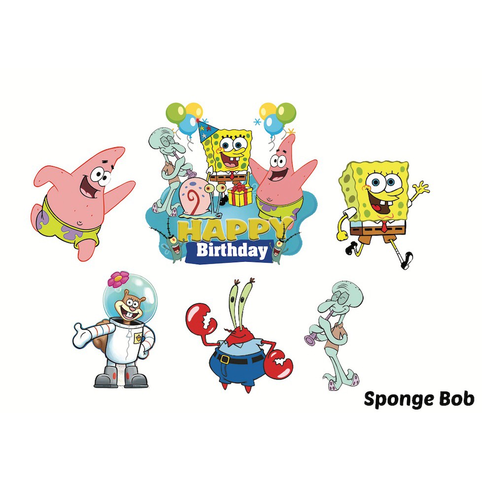 Jual Topper Kue Spongebob (6pcs) | Shopee Indonesia