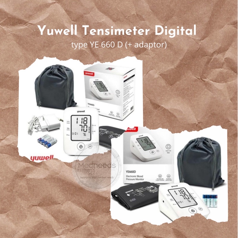 Jual Yuwell Tensimeter Digital YE 660 D (+adaptor) | Shopee Indonesia