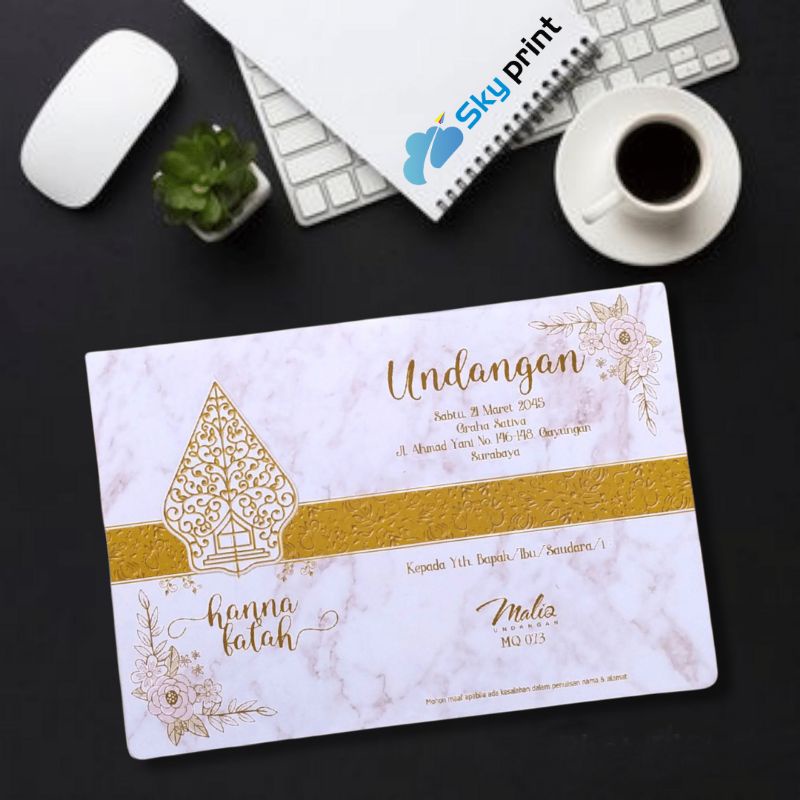 Jual Undangan Pernikahan Wayang White Gold Keren Kertas Art Carton ...