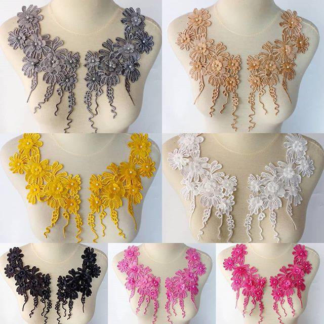 Jual Sepasang bordir bunga 3d/wedding bordir Indonesia|Shopee Indonesia